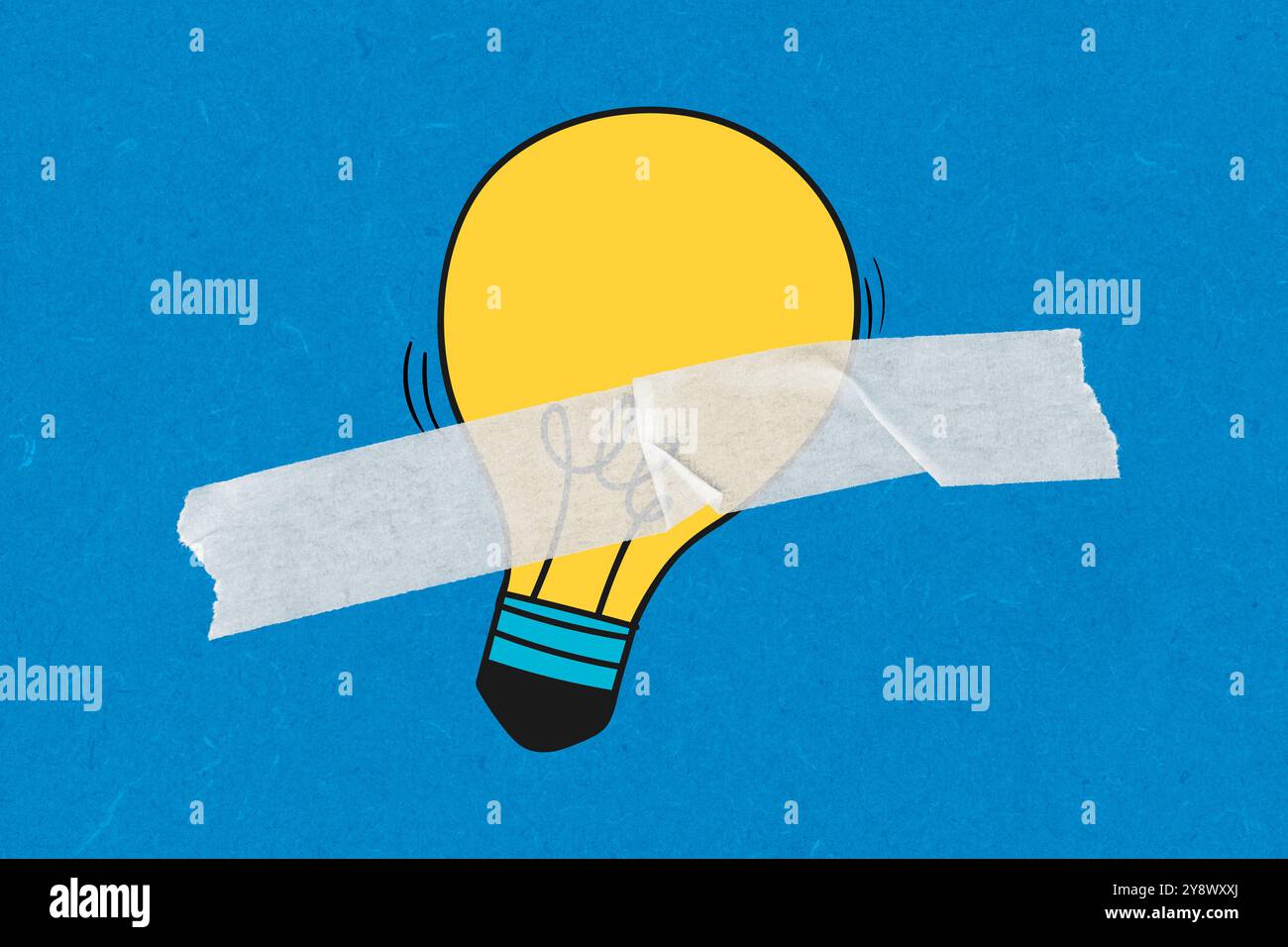 Light bulb closed with tape, No ideas, No plan, Confused, Perplexed ...