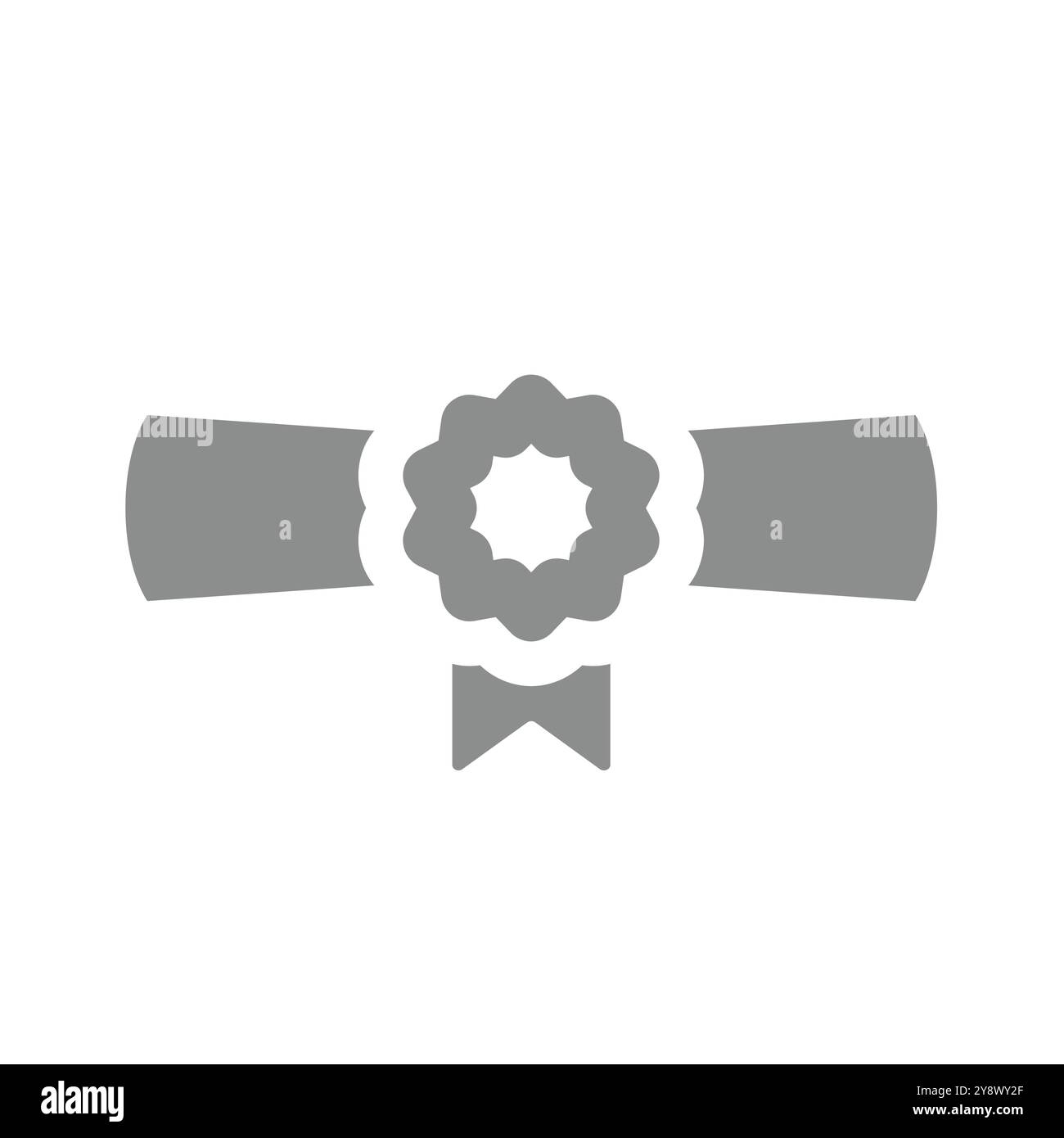 Academic degree with award ribbon. Diploma, university certificate ...