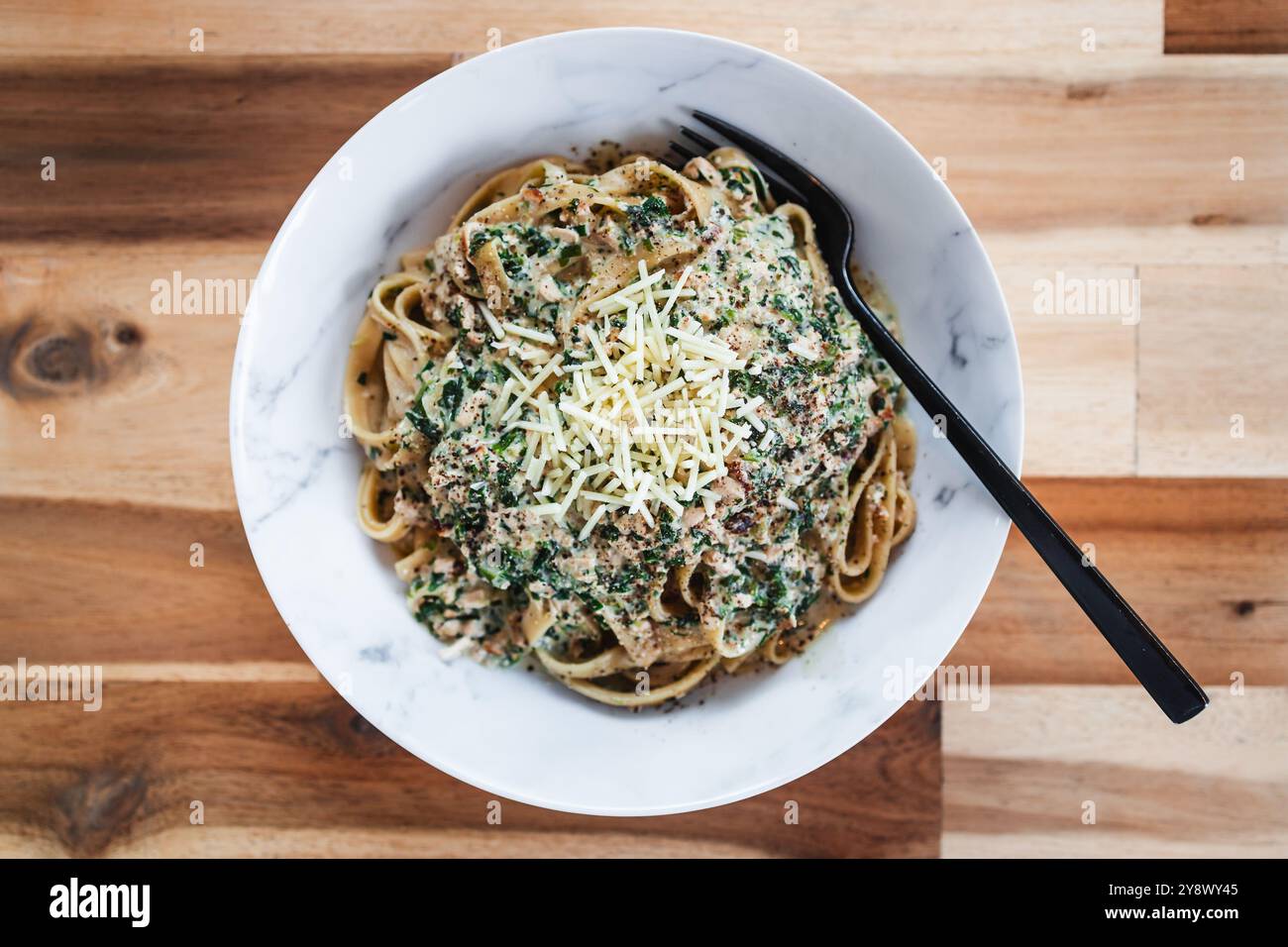 vegetarian high protein creamy fettuccini with spinach tofu and ...