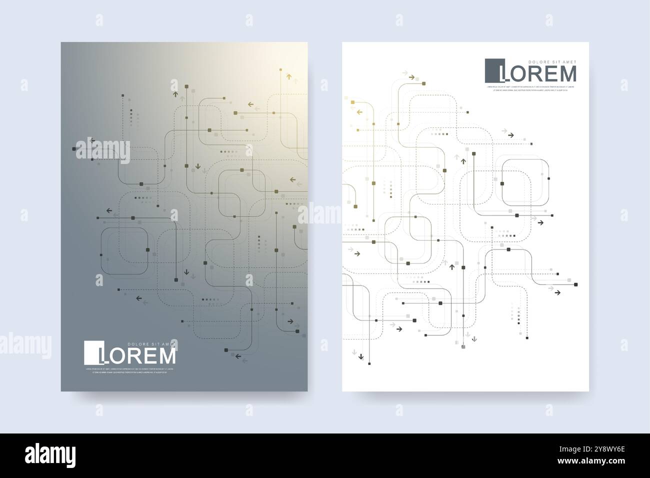 Abstract digital technology cover template design for a report and ...