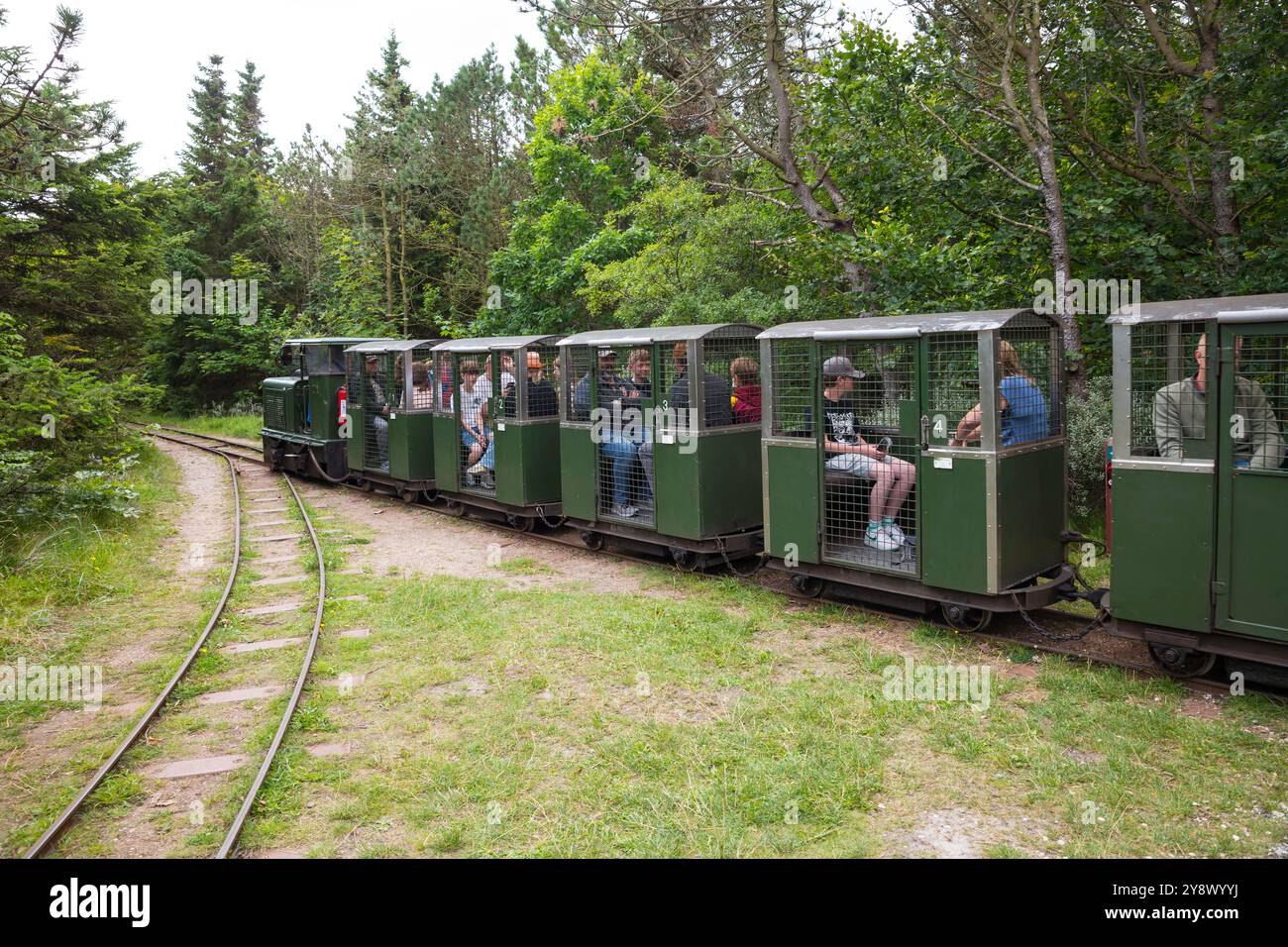 hansholm,denmark,18-08-2024:people enjoy a ride on the old ammunition ...
