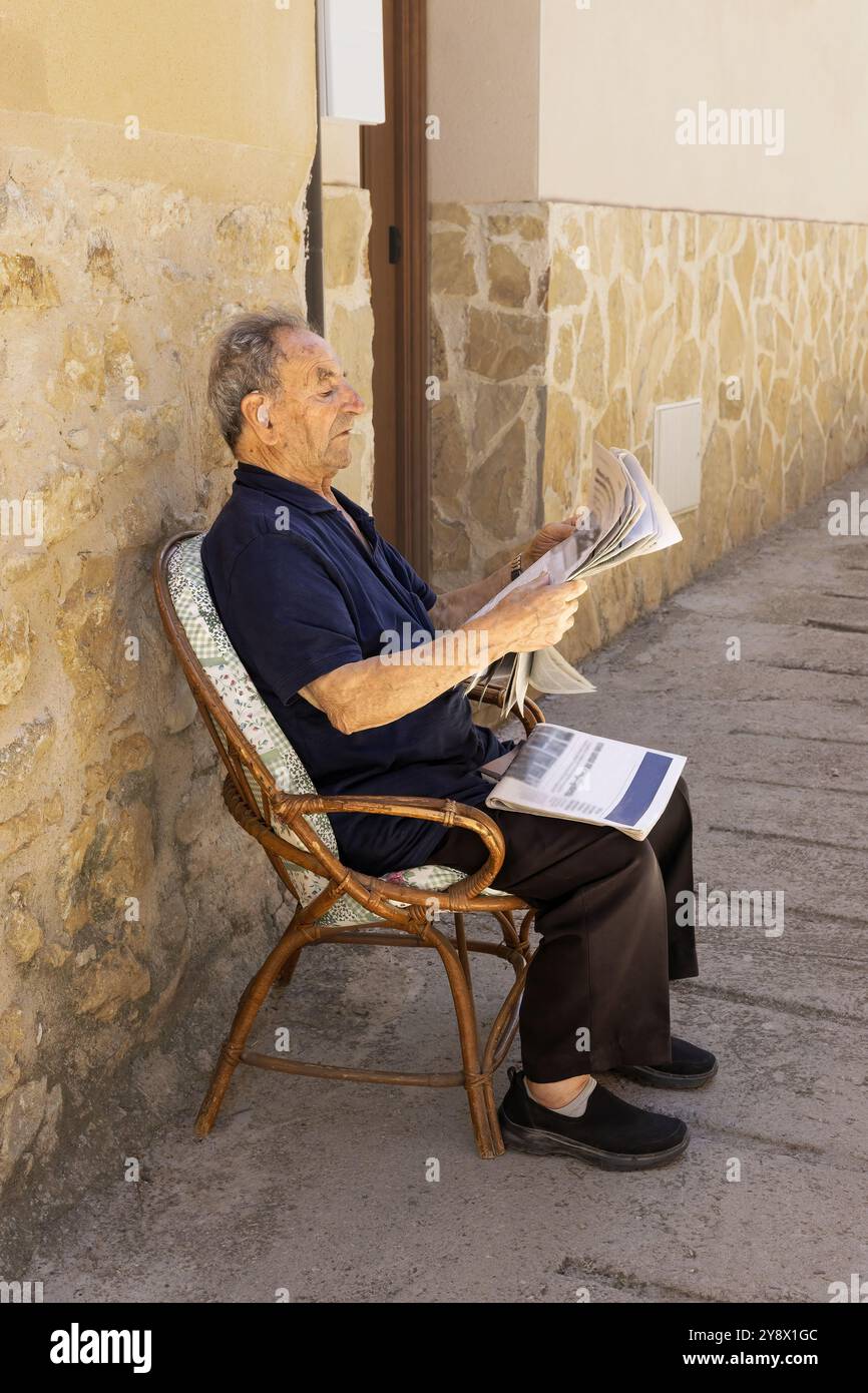 Elderly Man Embracing Reading as a Peaceful Pastime in Old Age Stock ...