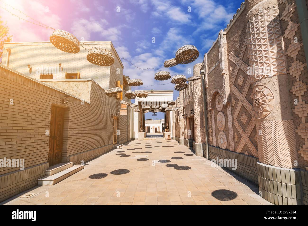 An old deserted street of an ancient Arab city in Ankhora Park in ...