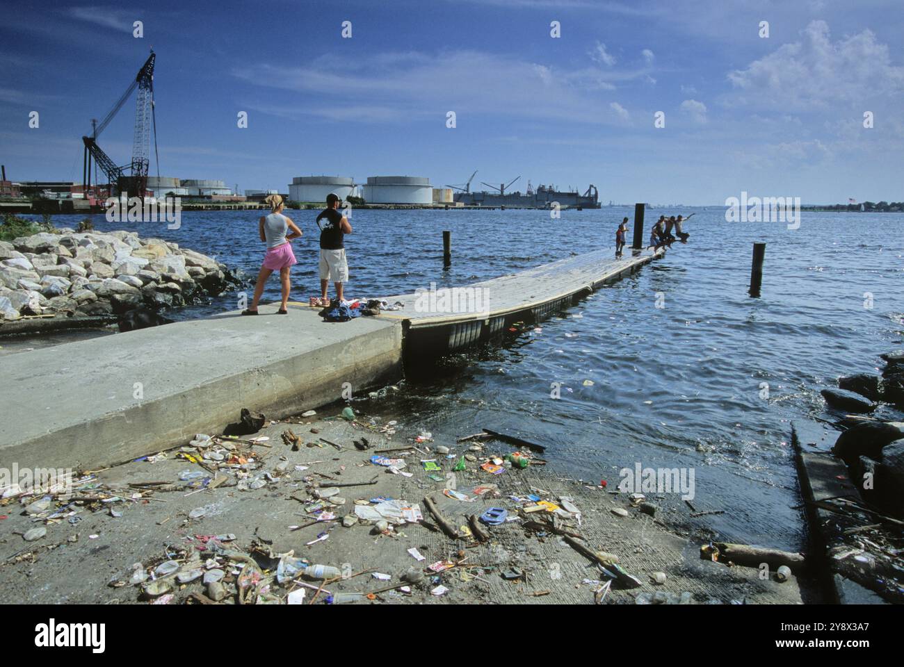 Kids swimming in the polluted water of Baltimore Harbor, MD Stock Photo ...