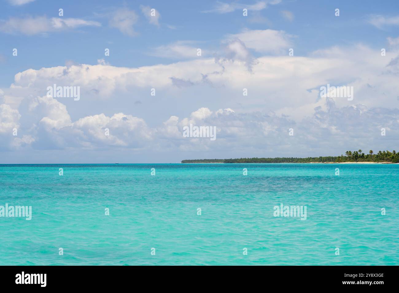 Landscape of Saona Island. Caribbean Sea with clear turquoise ocean ...