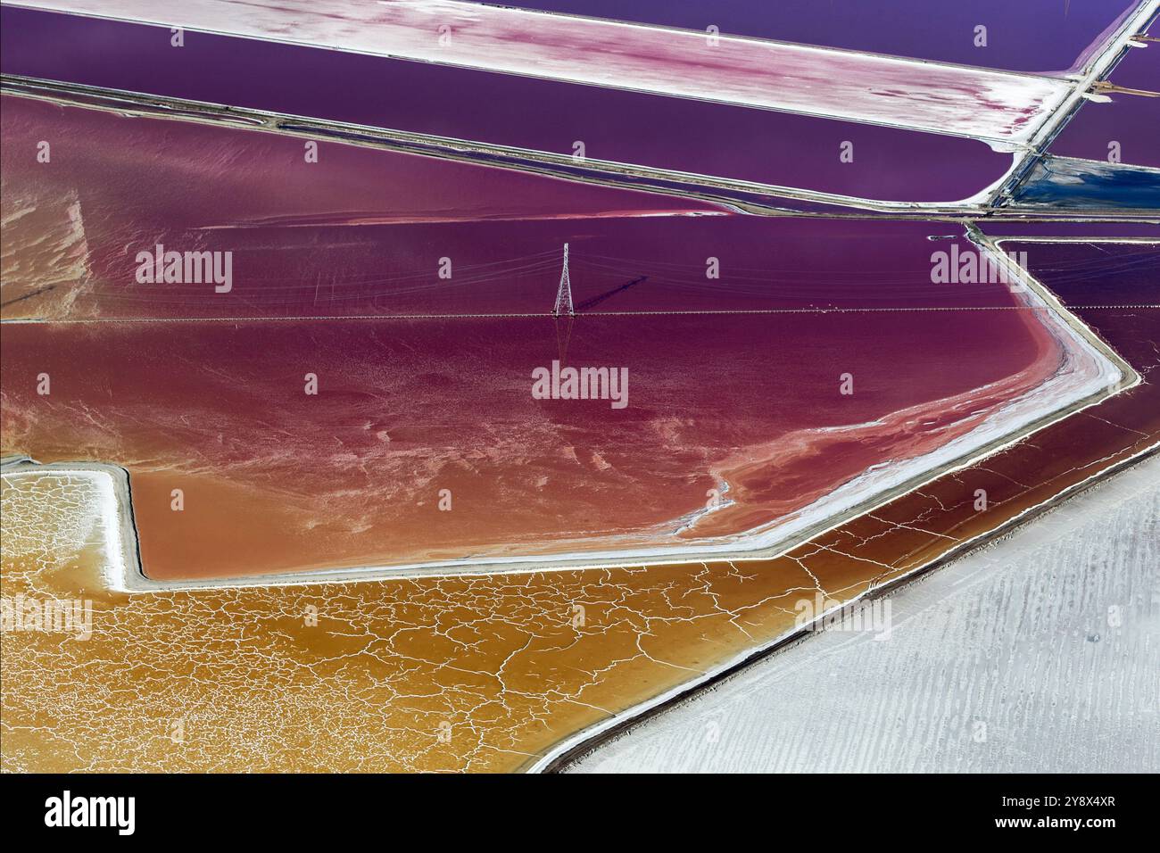 Aerial view of sea salt mine, Newark, California, USA Stock Photo - Alamy