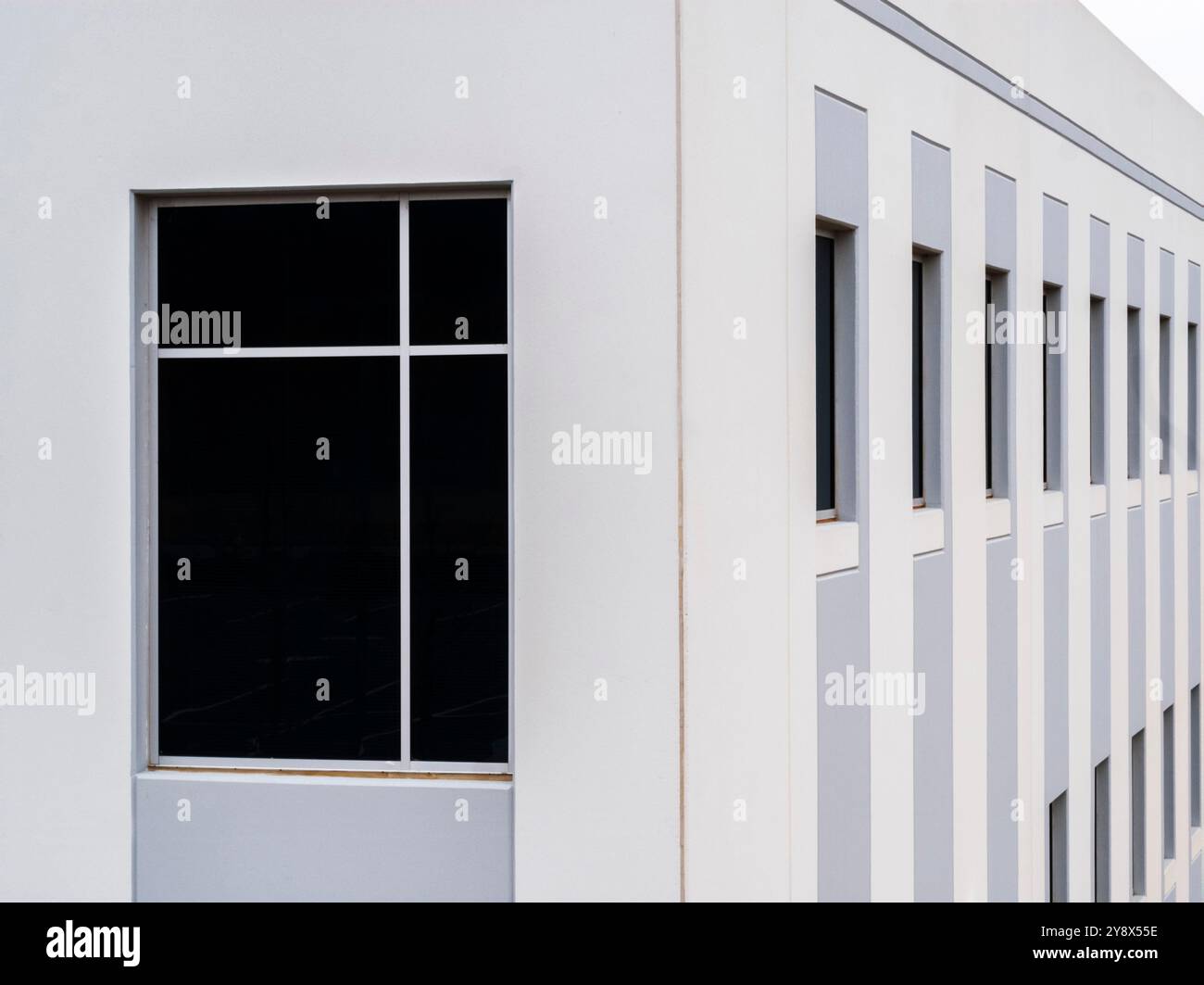 Black windows of white office building, Tucker, Georgia, USA Stock ...