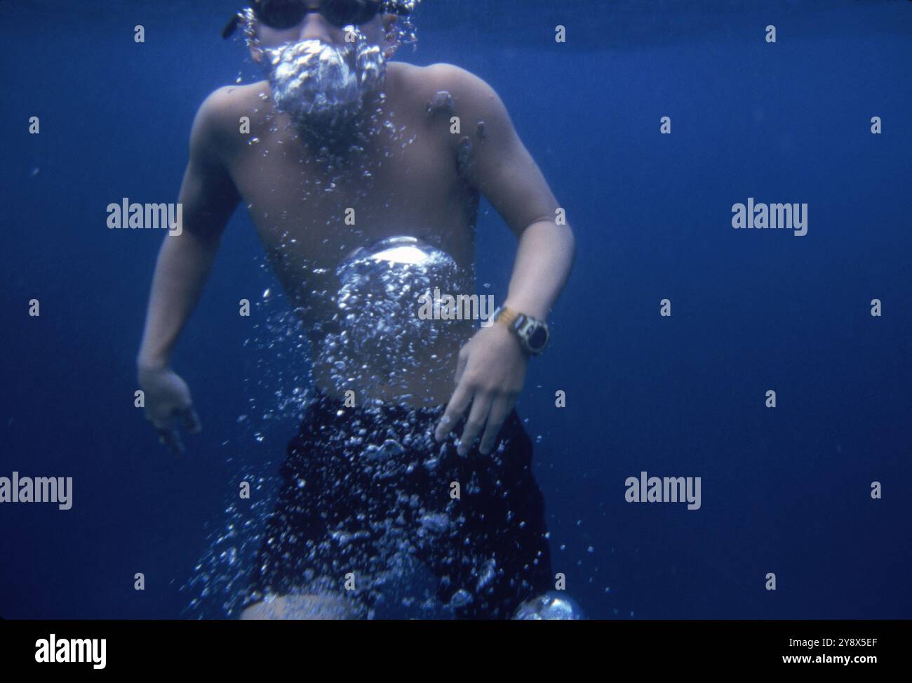 Man floating under water Stock Photo - Alamy