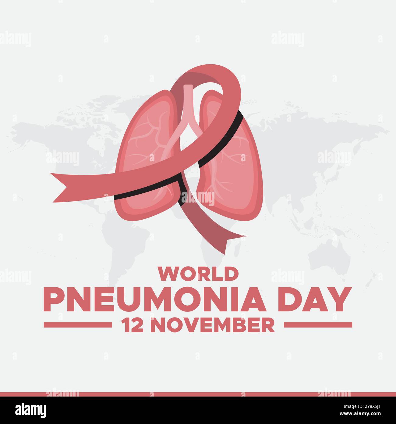 World Pneumonia Day, 12 November, greeting card, stock illustration ...