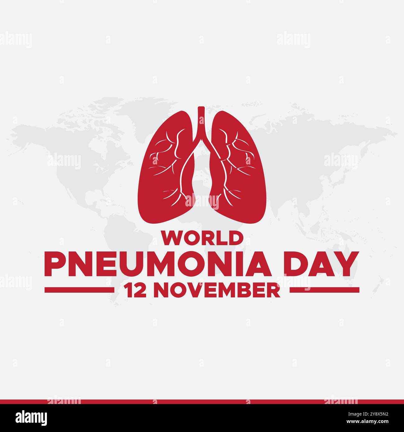 World Pneumonia Day, 12 November, greeting card, stock illustration ...