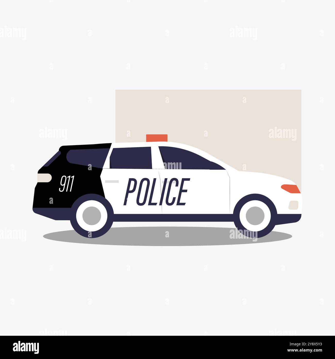 Police car in flat vector illustration symbolizing law enforcement ...