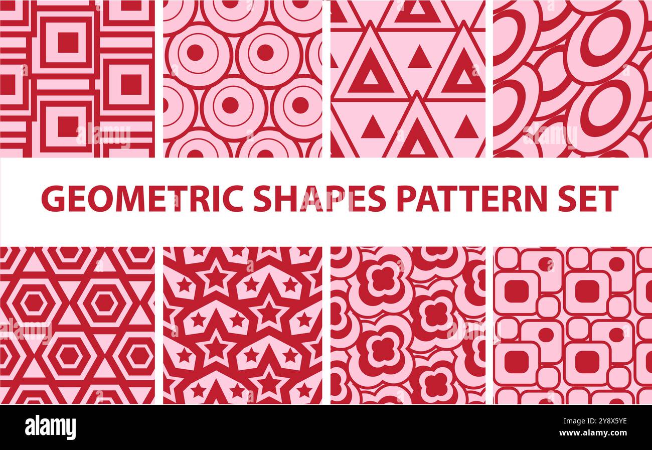 Lovely modern geometric pattern pink and red color palettes background ...