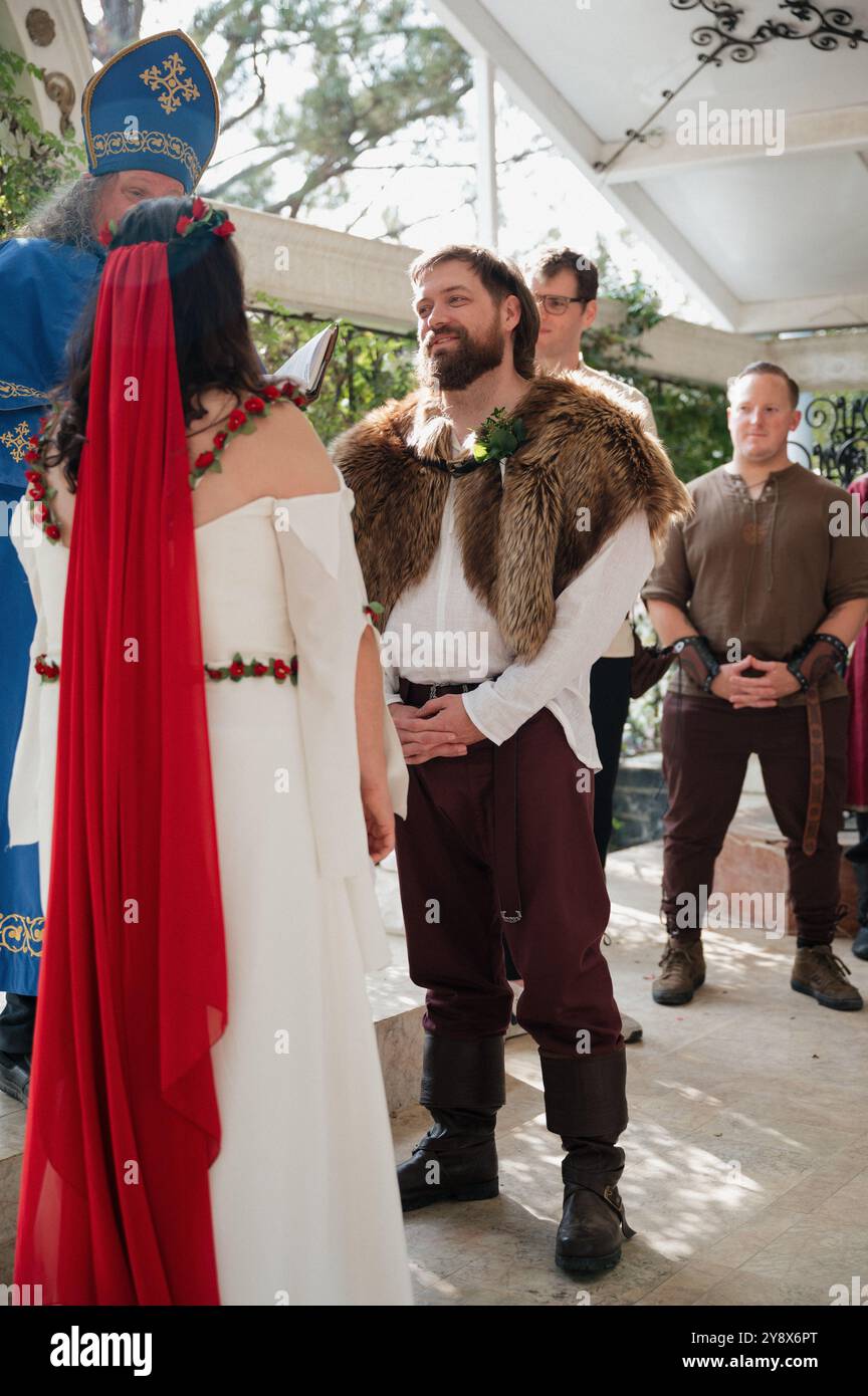 Renaissance Faire Theme Wedding Ceremony Stock Photo - Alamy