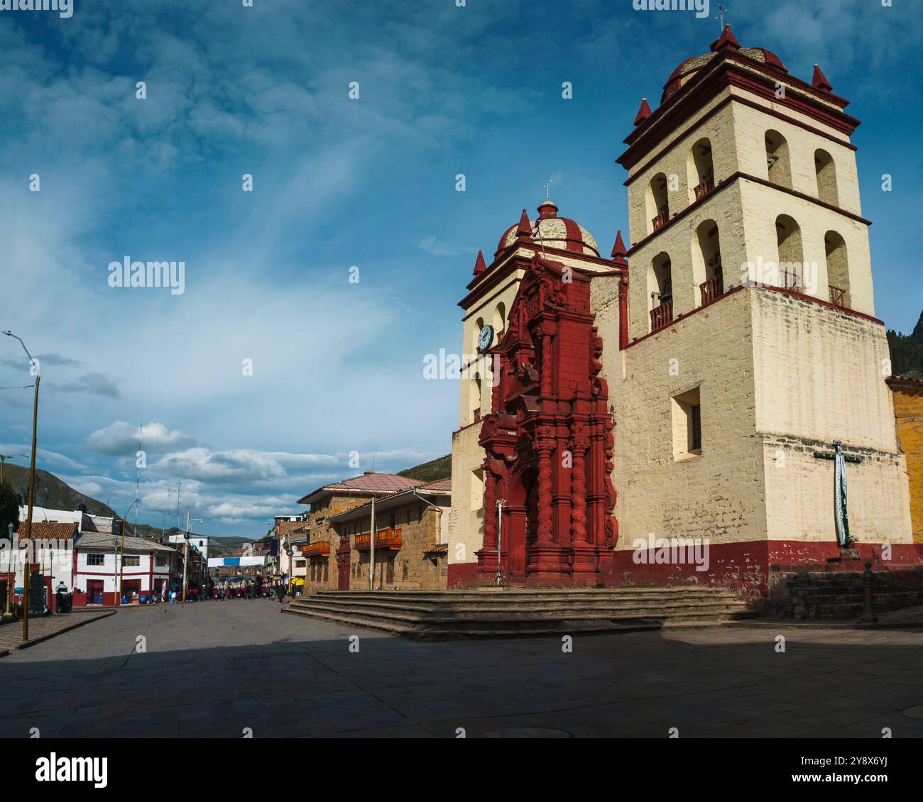 old colonial church located in the city of Huancavelica Peru Stock ...