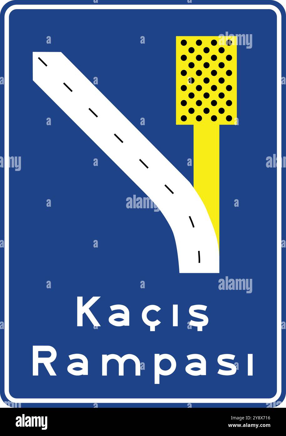 Escape lane, Information signs, Road signs in Turkey. Standard traffic ...