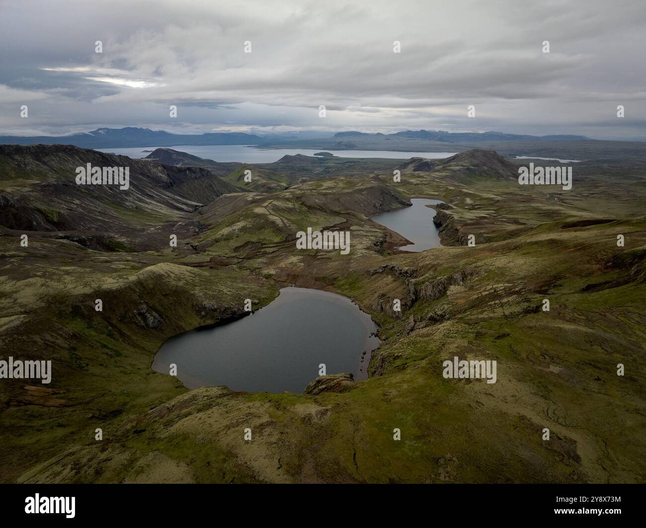 Mountainous terrain landscape with lakes in highlands Stock Photo - Alamy