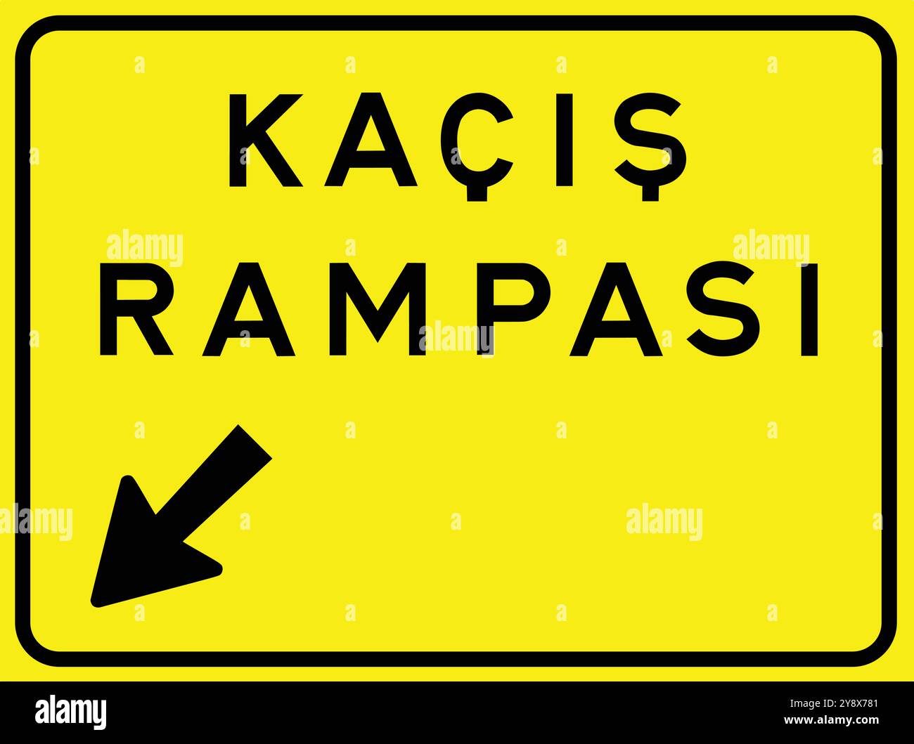 Escape lane right, Information signs, Road signs in Turkey. Standard ...