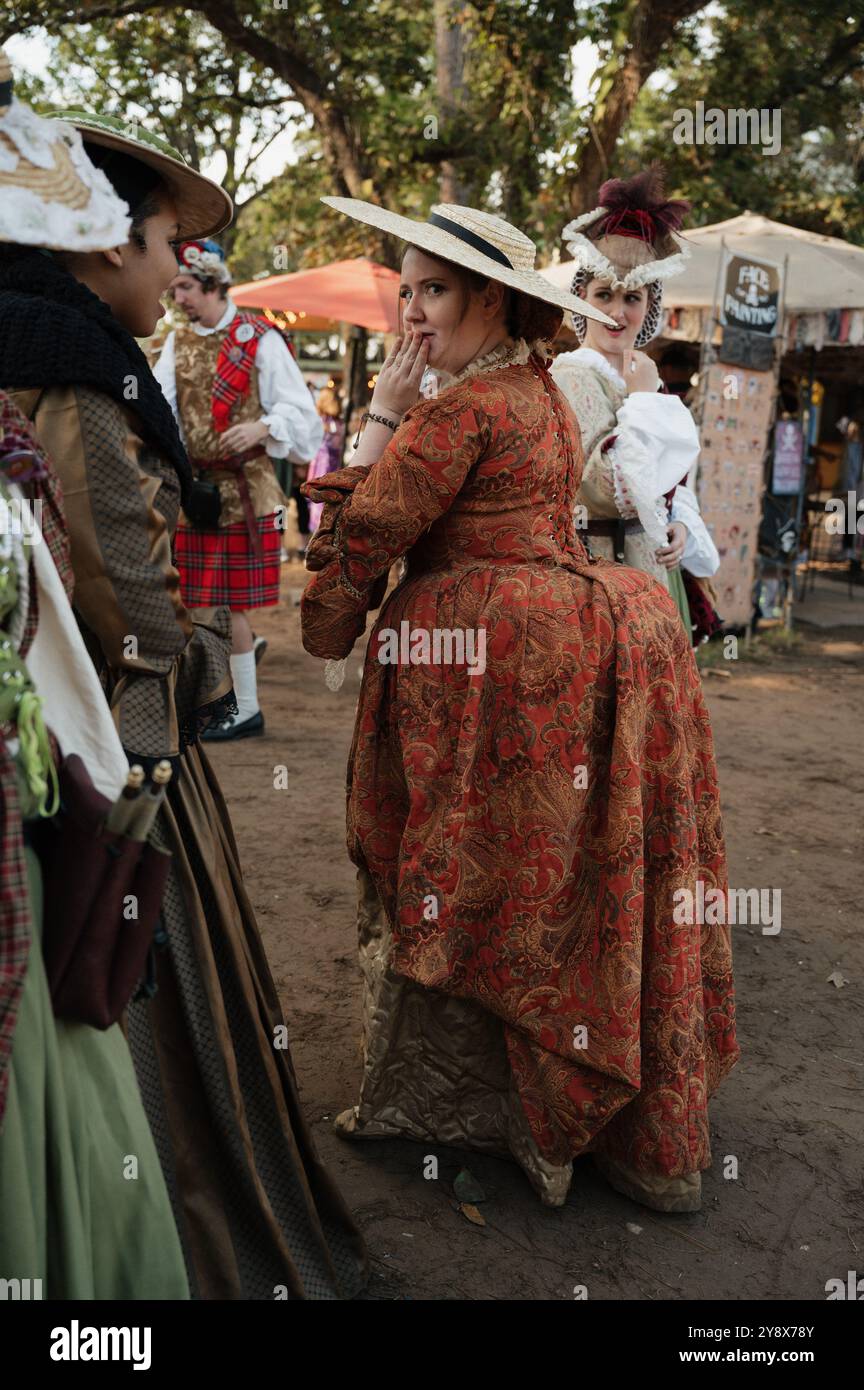 Medieval Themed Texas Renaissance Festival Performers Attire Stock ...
