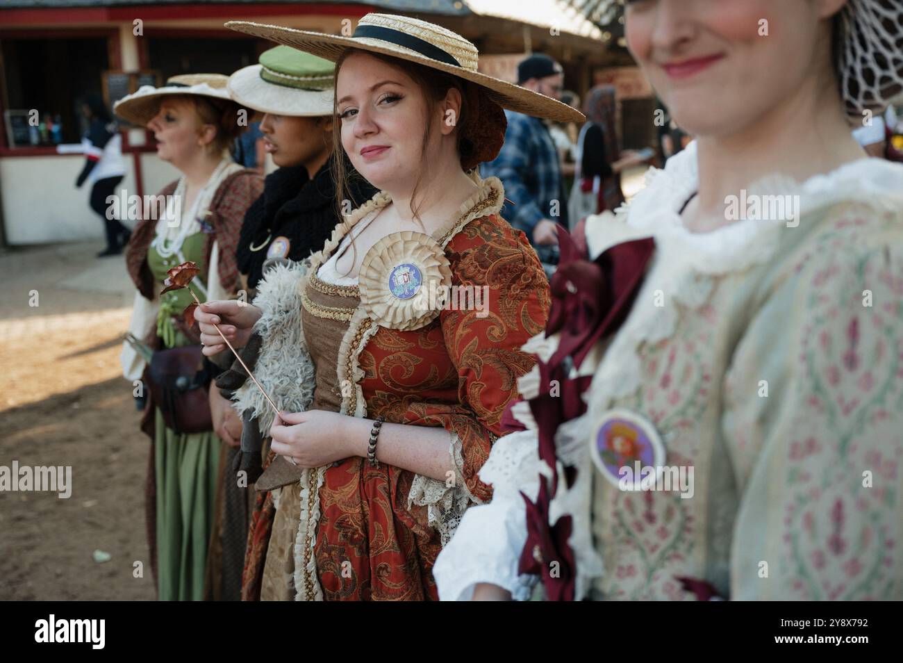 Medieval Themed Texas Renaissance Festival Performers Attire Stock ...