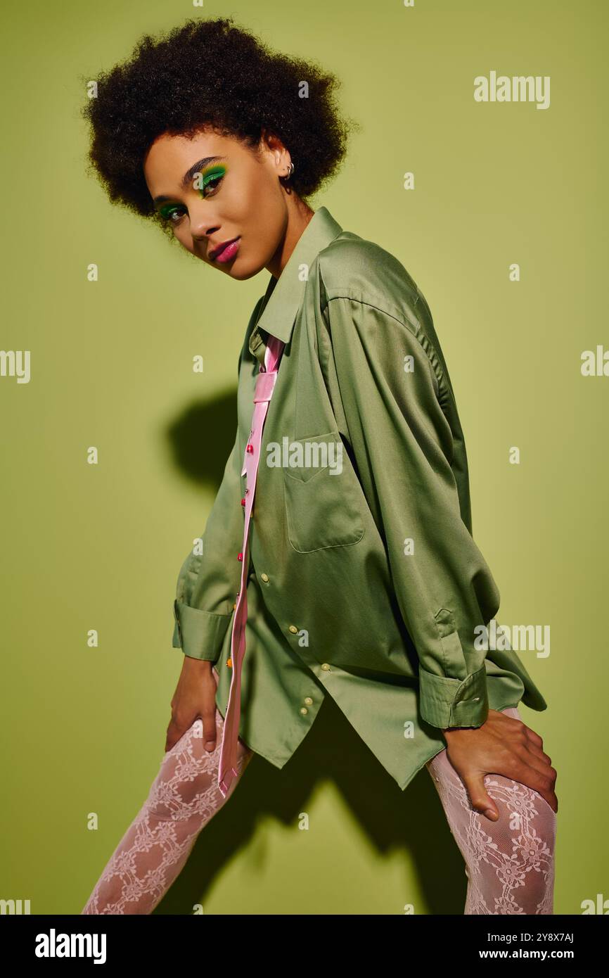 A young woman showcases her unique fashion sense and emotional depth in ...