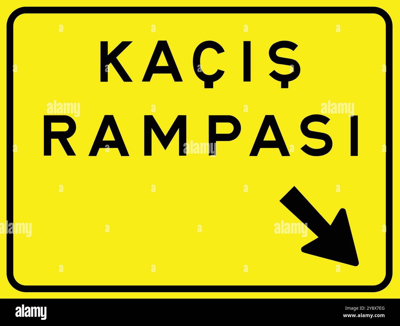 Escape lane left, Information signs, Road signs in Turkey. Standard ...