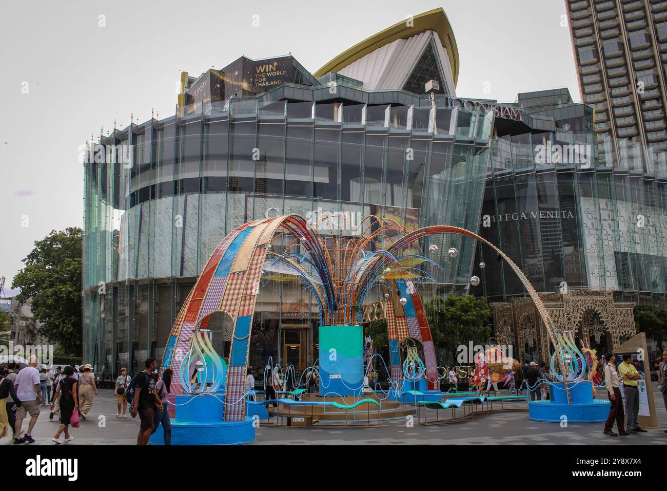 Bangkok. The entrance to Iconsiam shopping mall, along the Chao Phraya ...