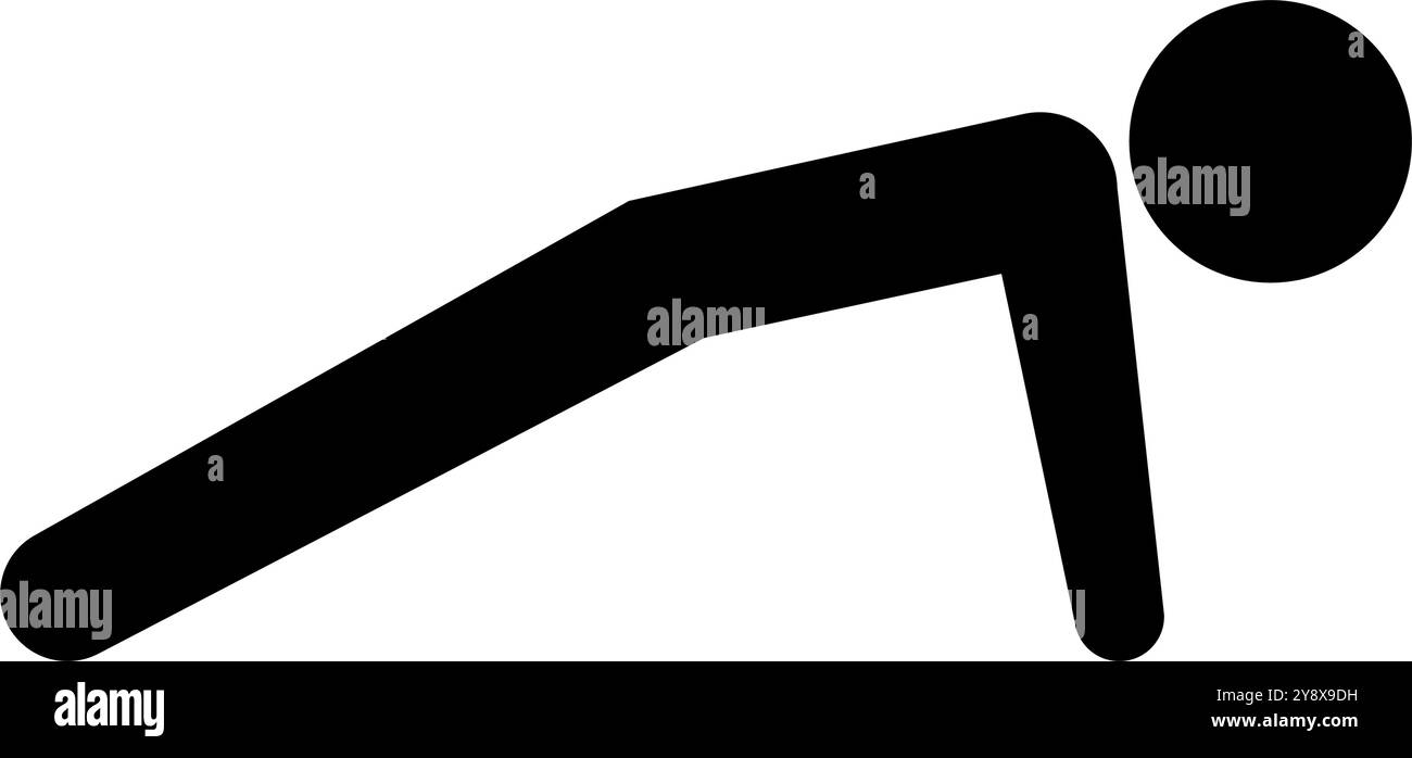 Person doing push up silhouette icon. Editable vector Stock Vector ...