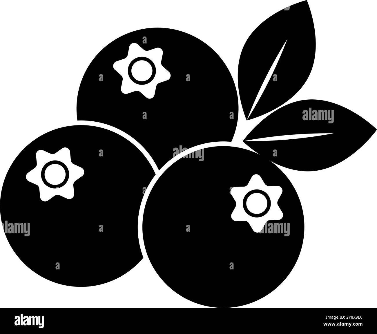 Silhouette of blueberry icon. Editable vector Stock Vector Image & Art ...