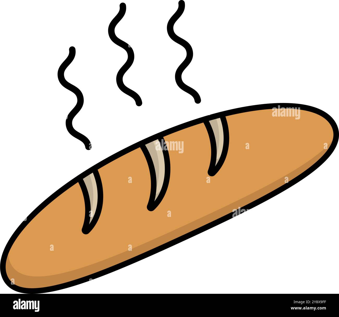 Freshly made French bread icon. Editable vector Stock Vector Image ...