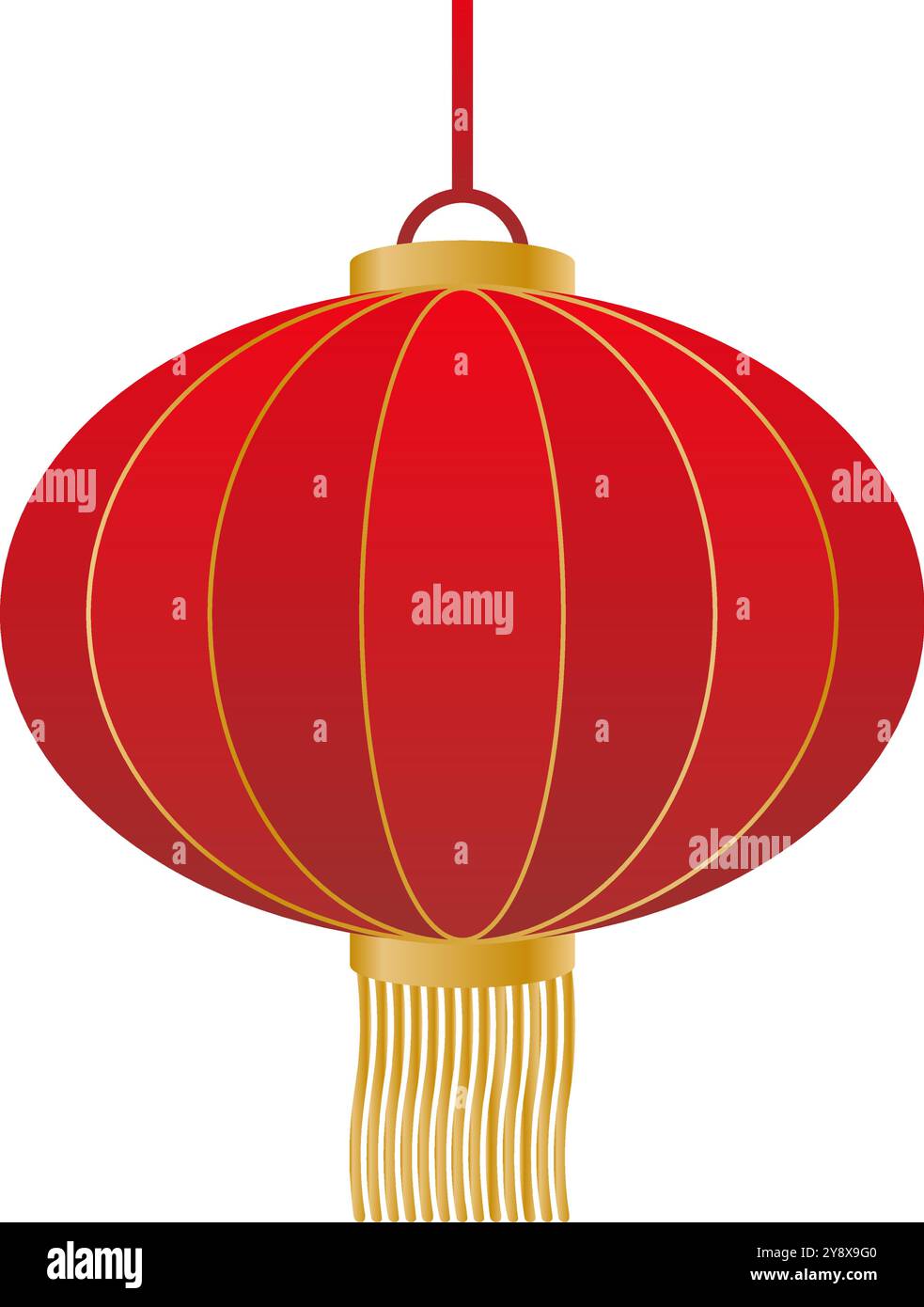 Traditional red Chinese lantern. Editable vector Stock Vector Image ...