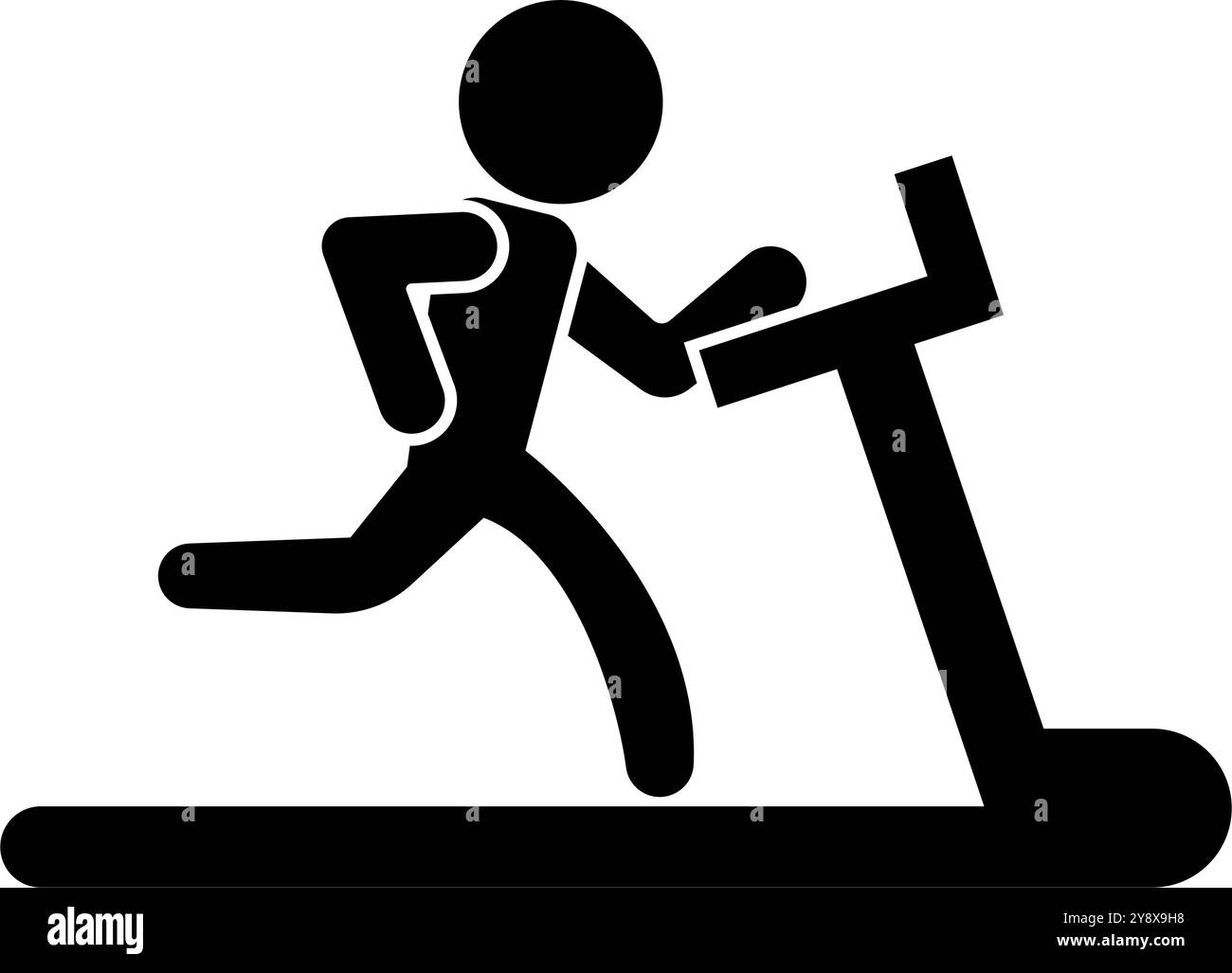Person jogging on treadmill silhouette. Editable vector Stock Vector ...