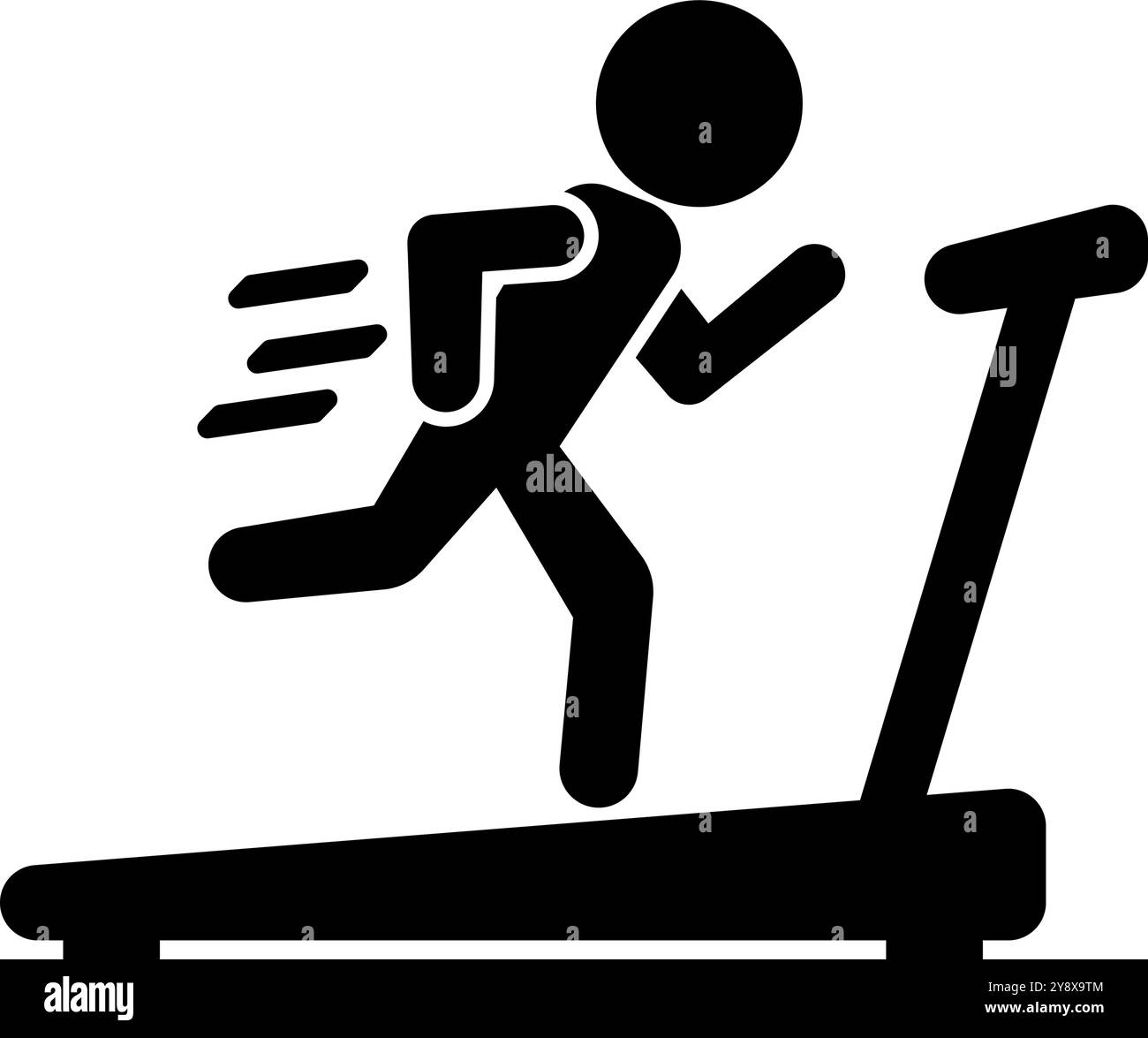 Person running on treadmill silhouette icon. Editable vector Stock ...