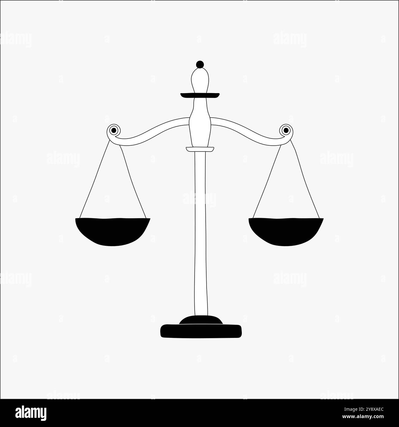 Scales of justice in flat vector illustration symbolizing fairness ...