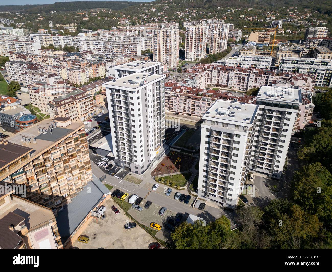 Aerial view tall modern buildings hi-res stock photography and images ...