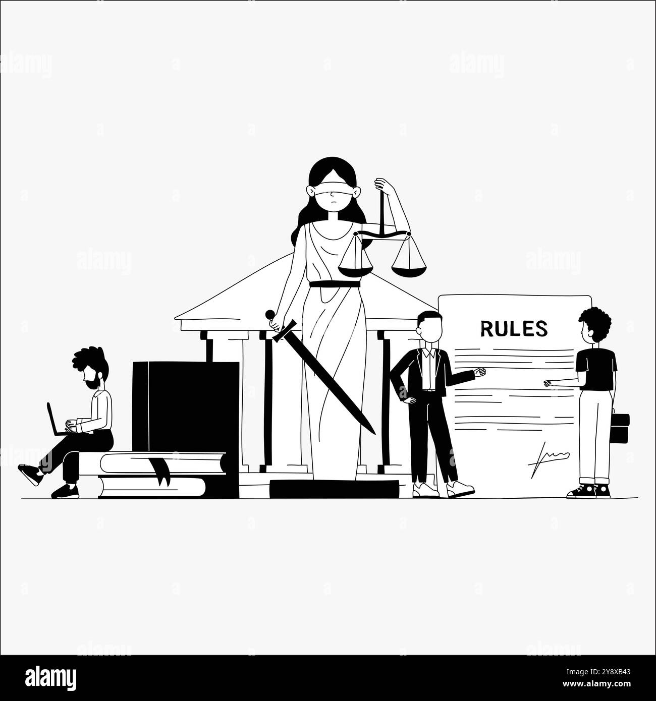 Lady justice illustration hi-res stock photography and images - Alamy