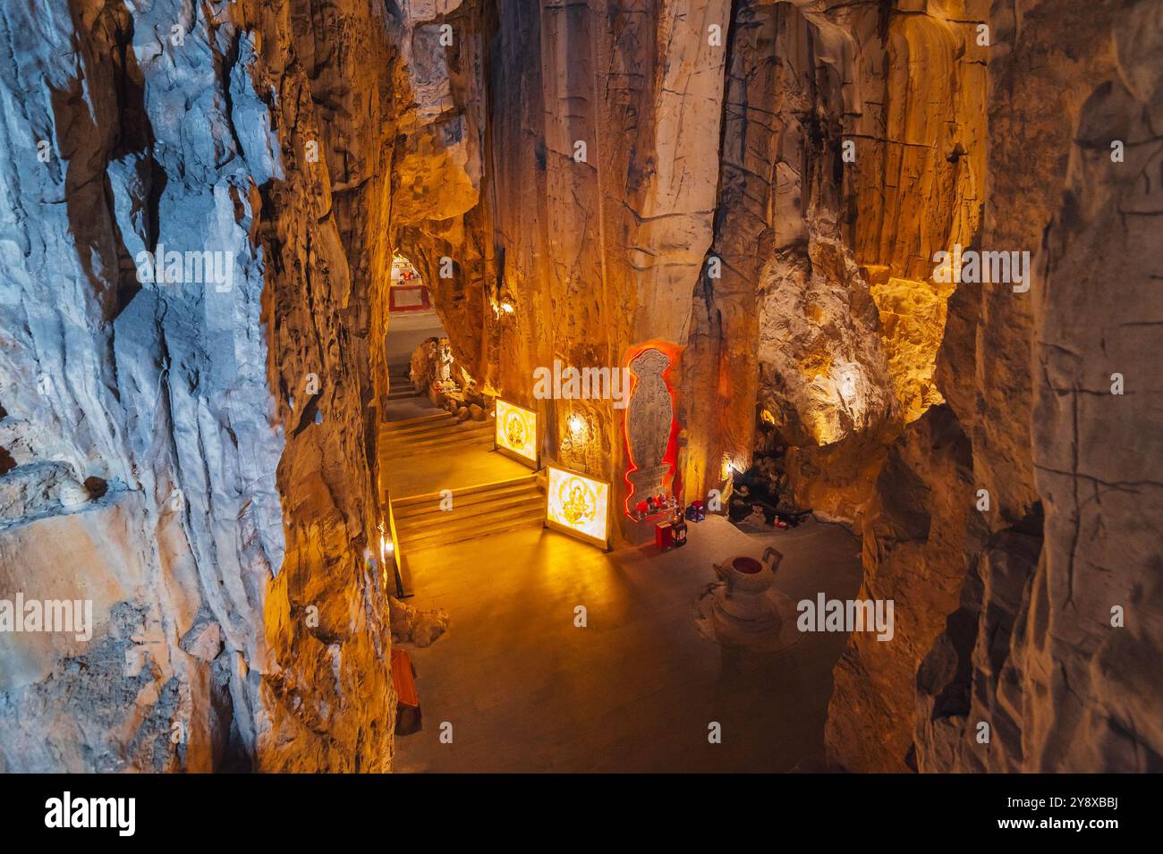 Beautiful limestone cave in the Marble Mountains in Da Nang in Vietnam ...