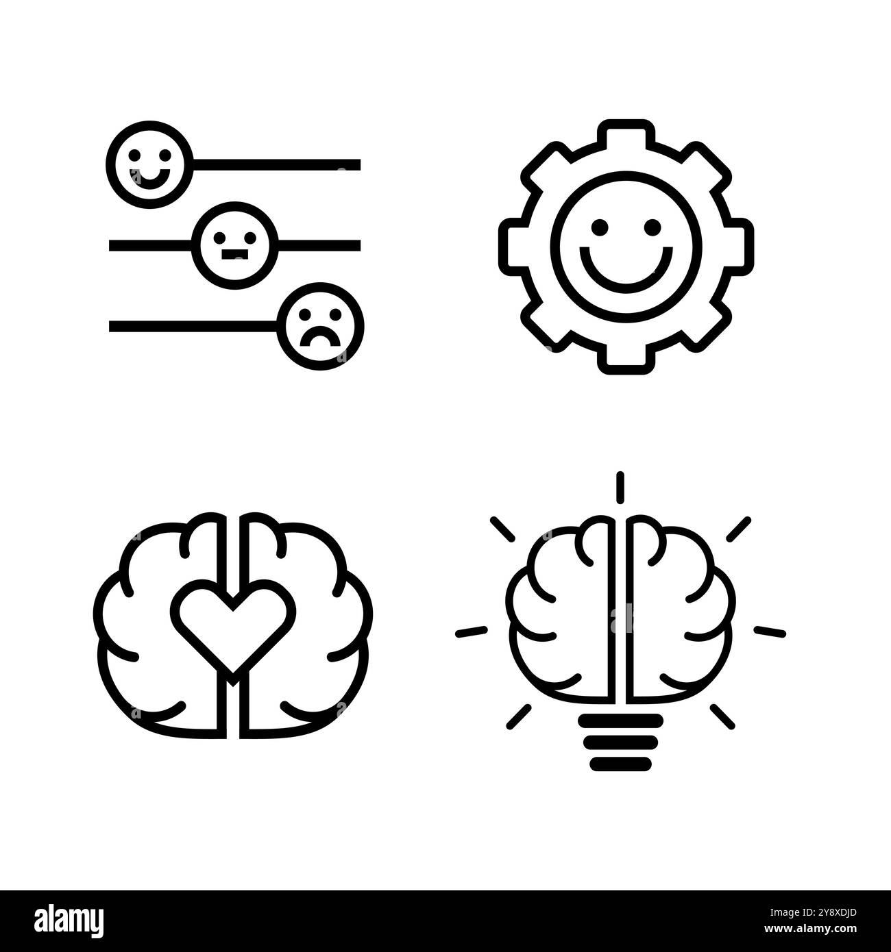 Set of icons for emotional intellect, emotions, mental health area of ...
