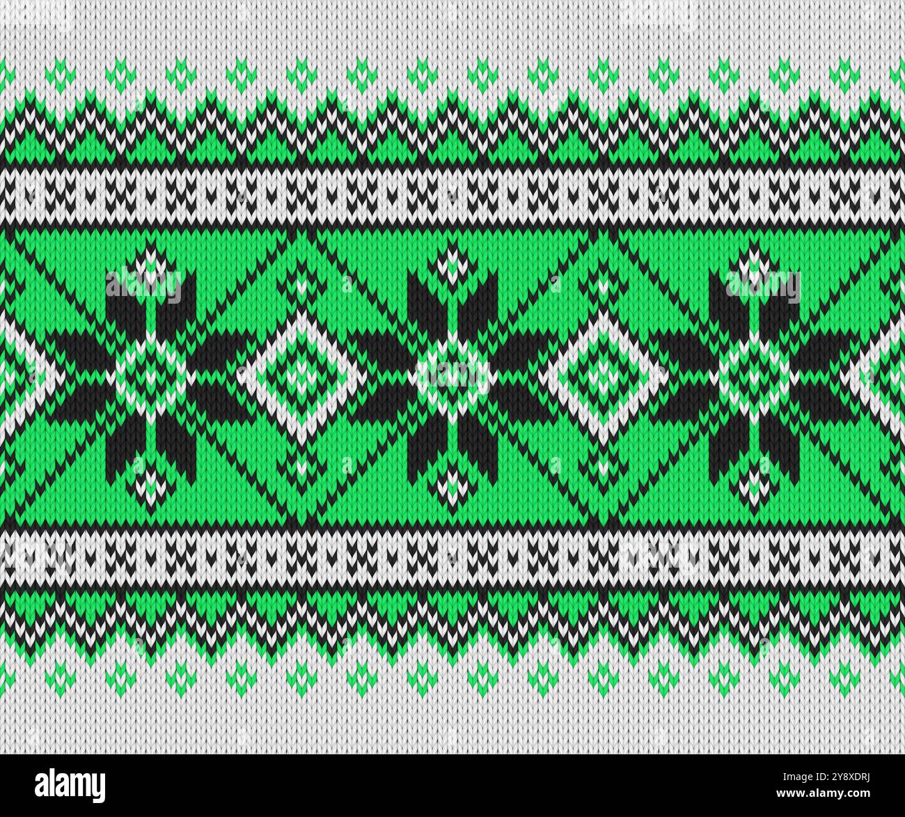 Christmas winter knitted seamless border. Realistic knitted fabric ...