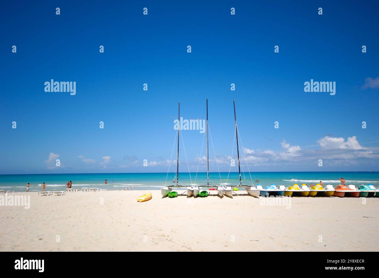 Boats at exotic beace Varadero Cuba Stock Photo - Alamy