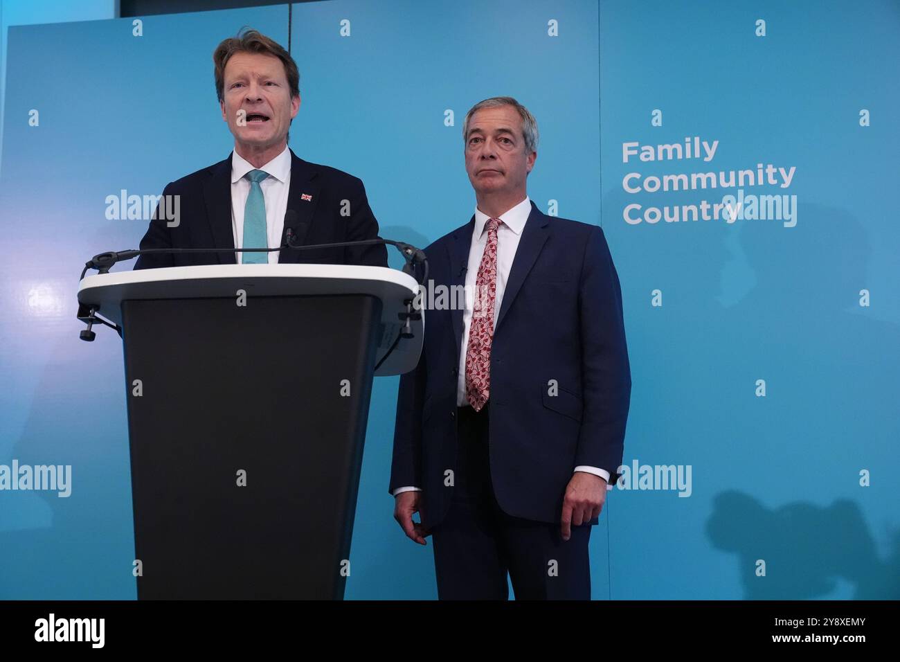 Deputy leader Richard Tice (left) and Leader Nigel Farage during a ...