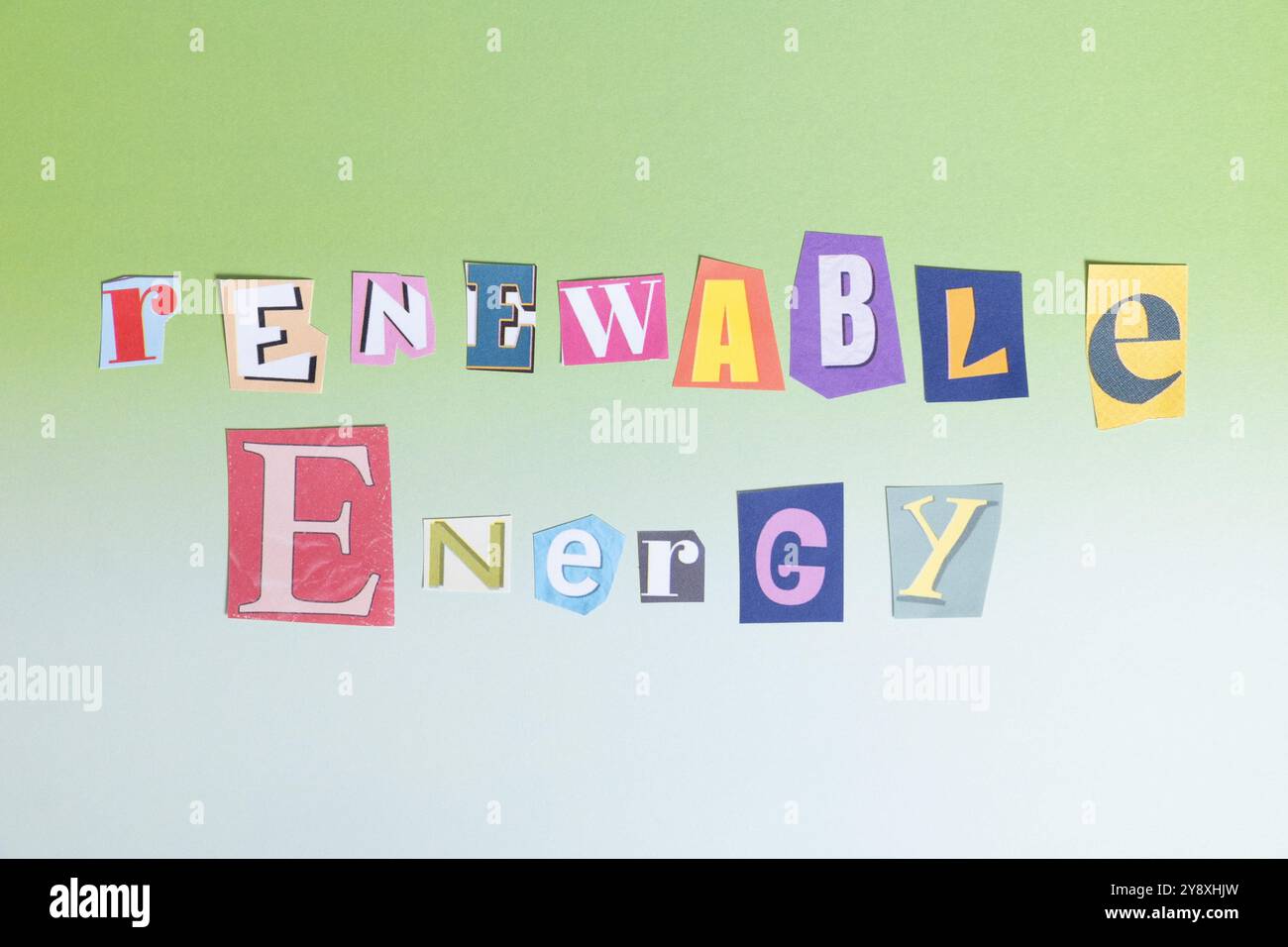 Green energy symbol. Concept words Renewable Energy on green gradient ...