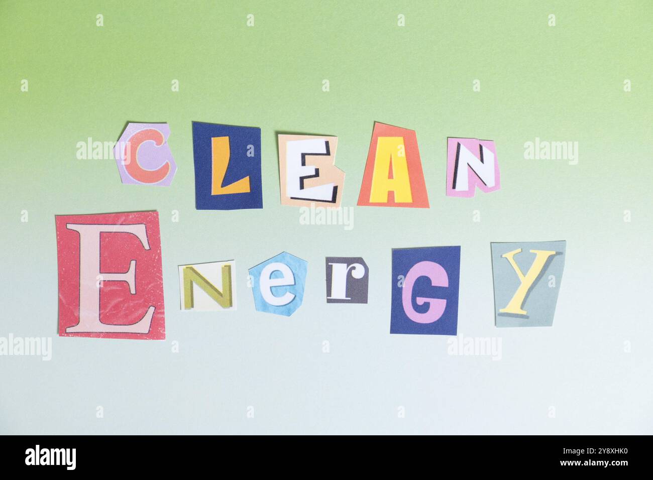 Green energy symbol. Concept words Clean Energy on green gradient ...