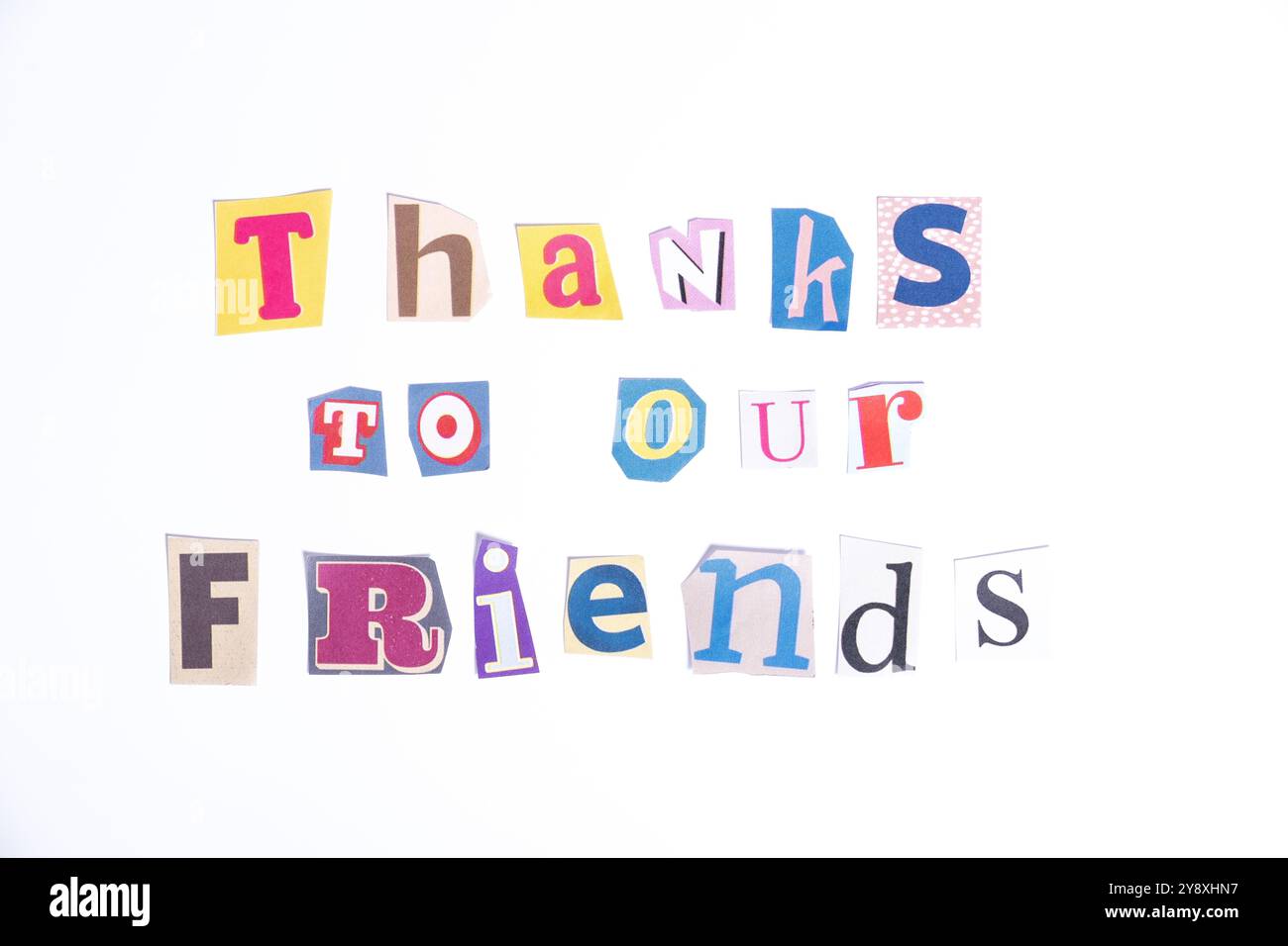 Thank you symbol. Fun cut out newspaper style typescript with words ... Thank you symbol. Fun cut out newspaper style typescript with words ...