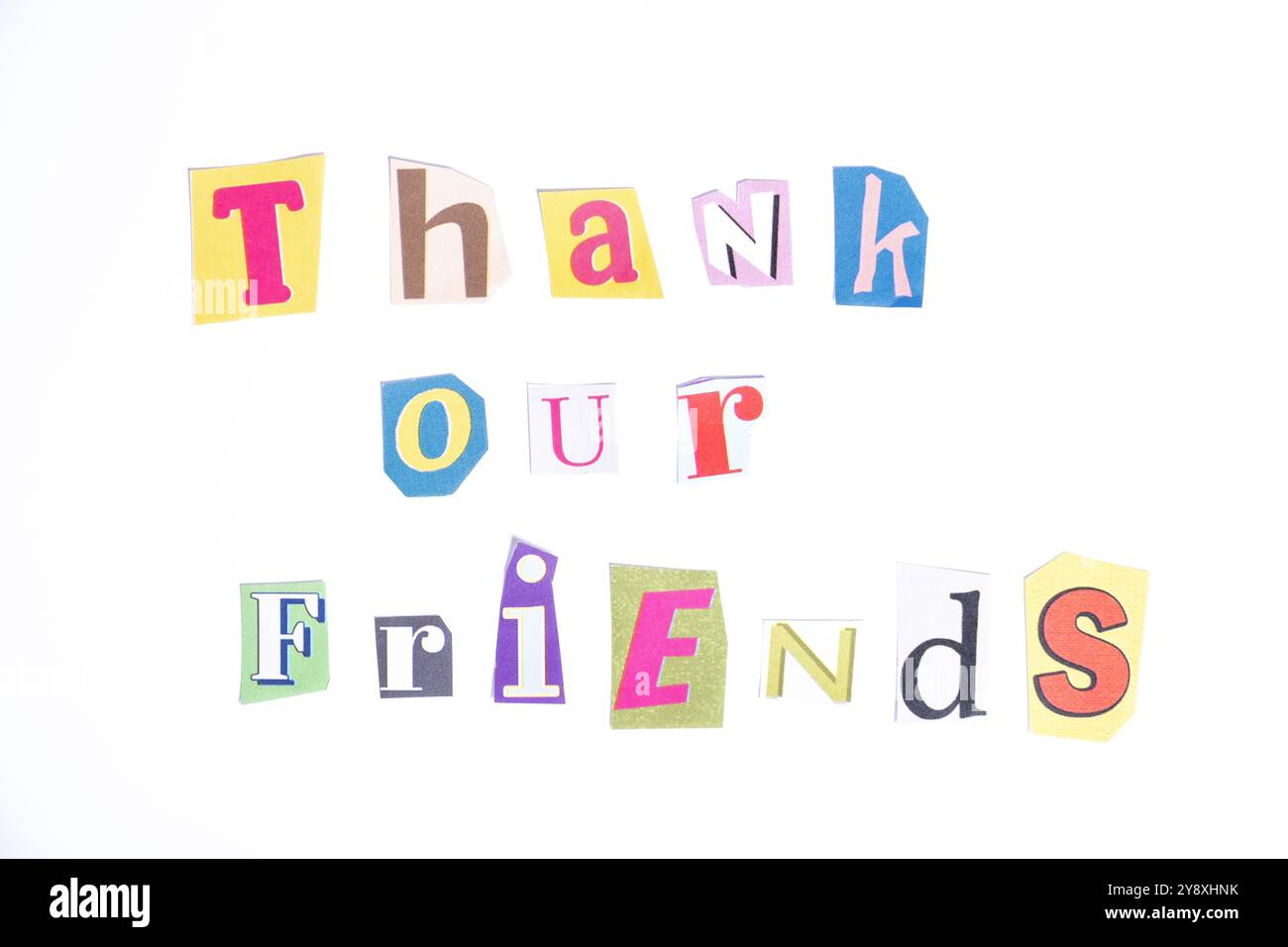 Thank you symbol. Fun cut out newspaper style typescript with words ... Thank you symbol. Fun cut out newspaper style typescript with words ...