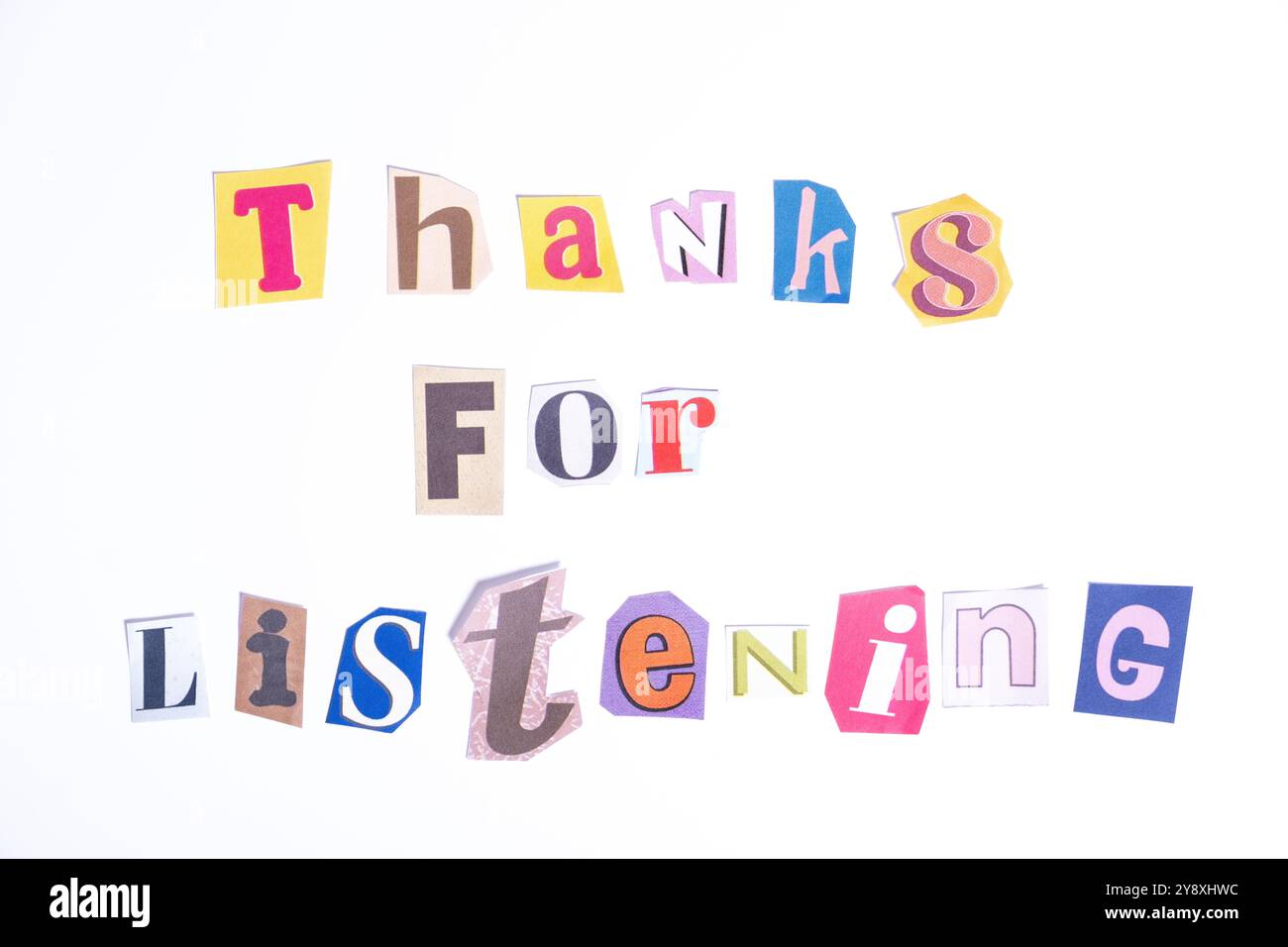 Thank you symbol. Fun cut out newspaper style typescript with words ...