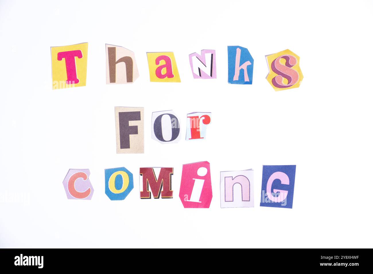 Thank you symbol. Fun cut out newspaper style typescript with words ...