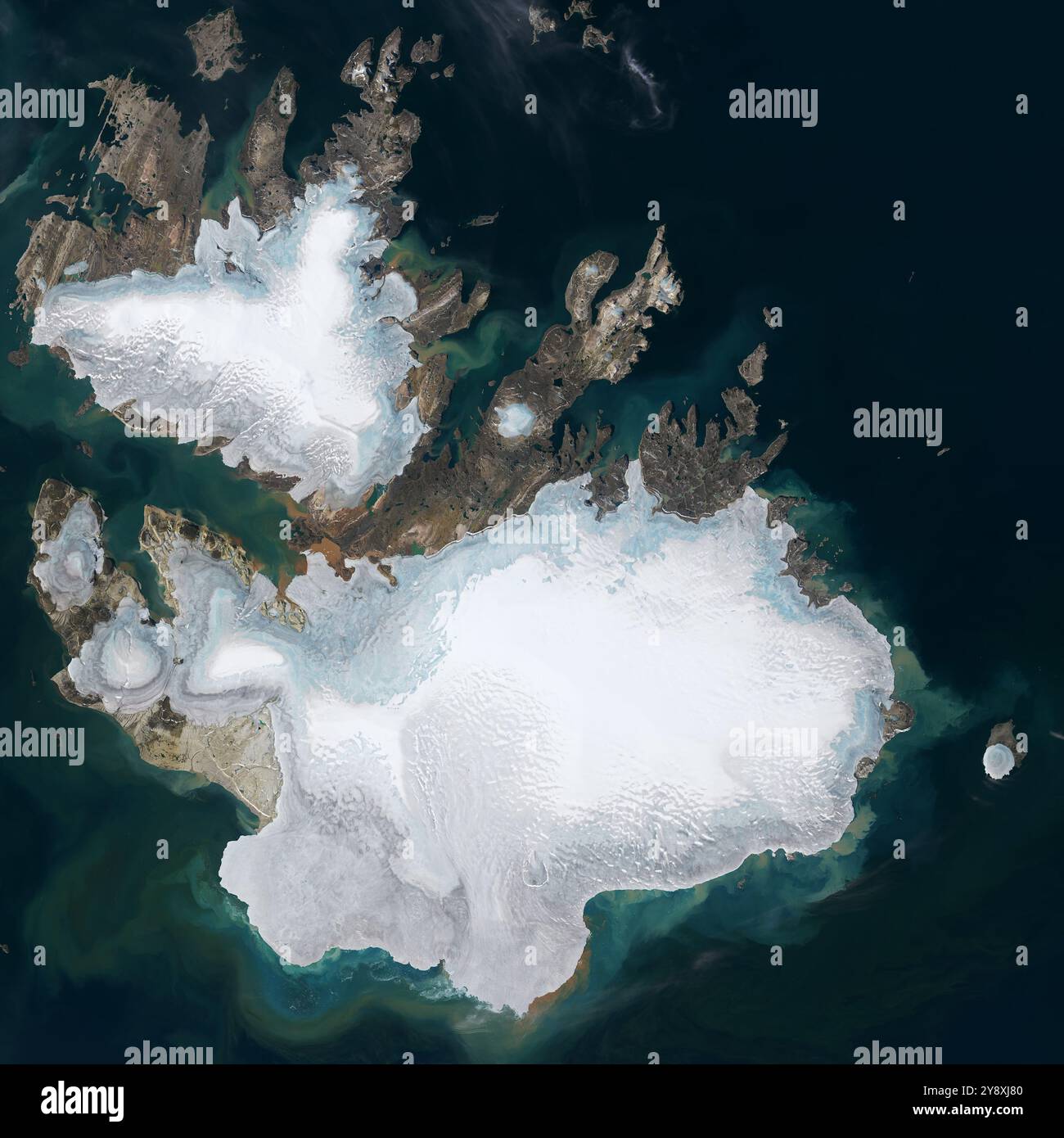 Aerial of Svalbard ice cap melting August, 2024 Stock Photo - Alamy