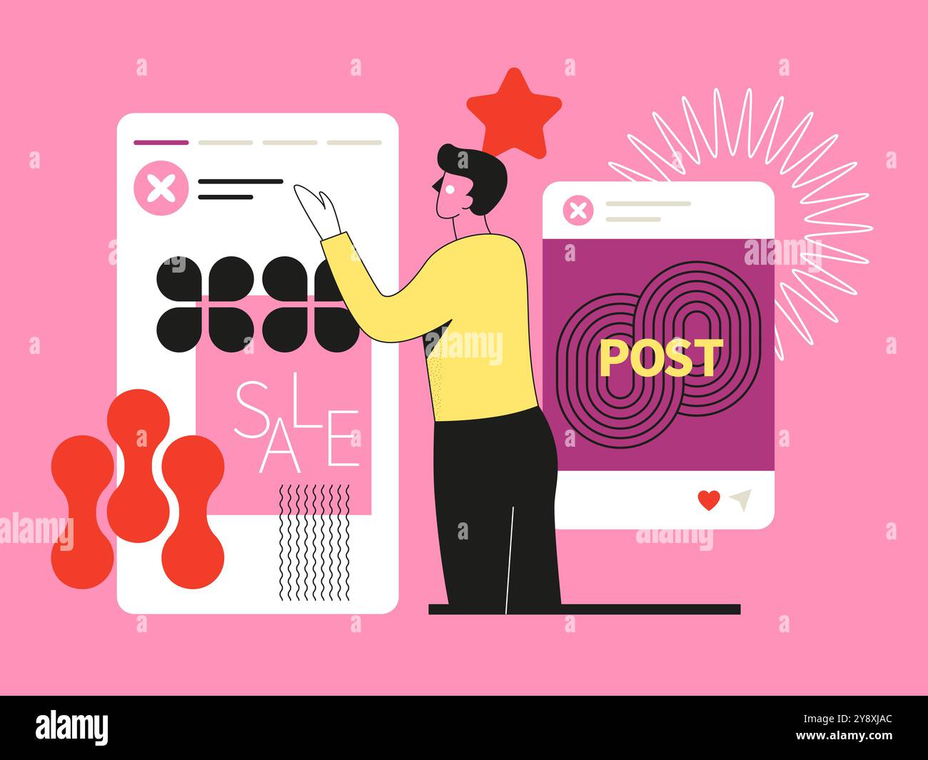 Post about sales and promotions - social media screens templates ...