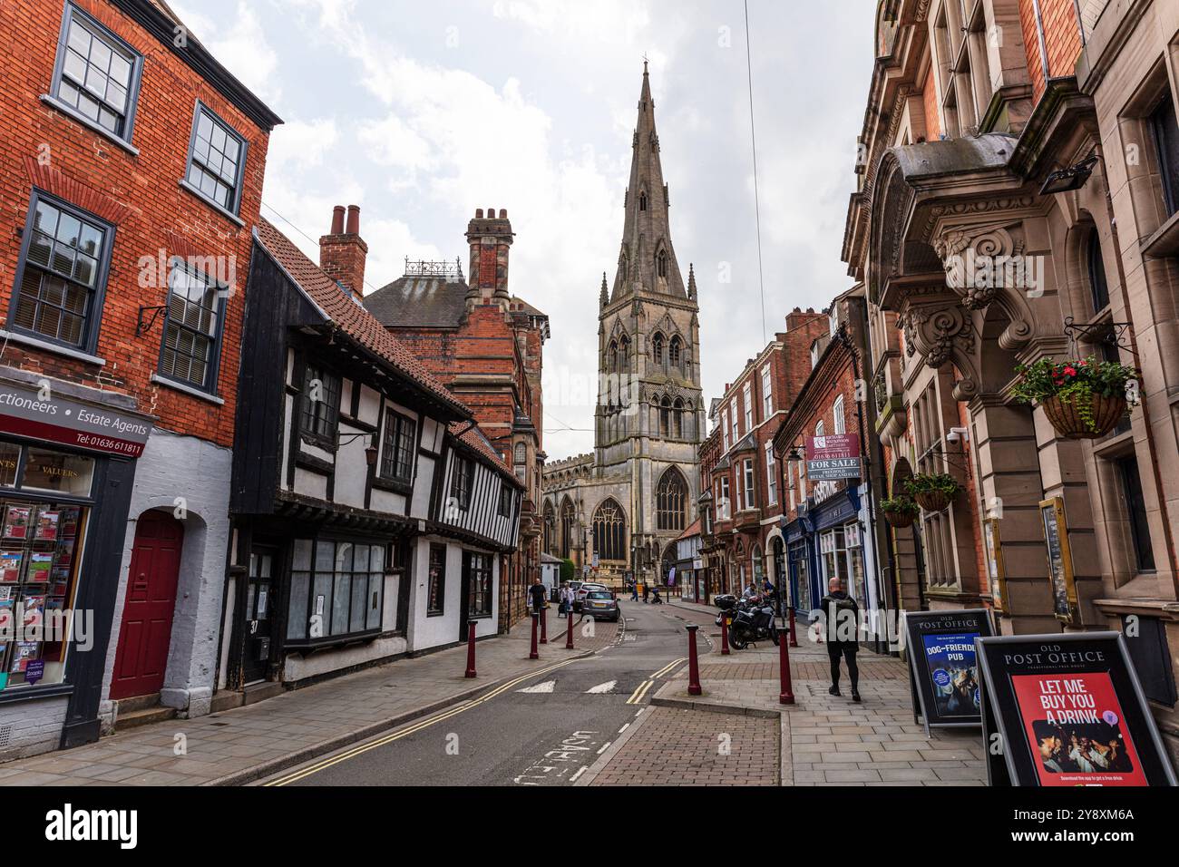 Newark on Trent town centre Georgian shopping street shops parish ...