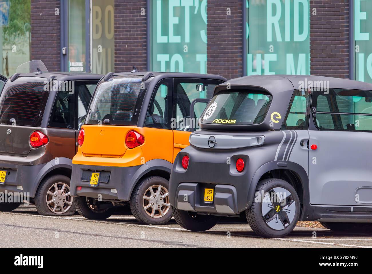Amsterdam, The Netherlands - September 4, 2024: Parked electric micro ...